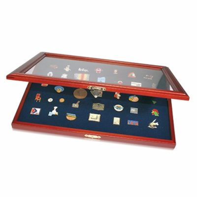 Pin Collector Display Case - Cherrywood Glass Top | SAFE Collecting ...